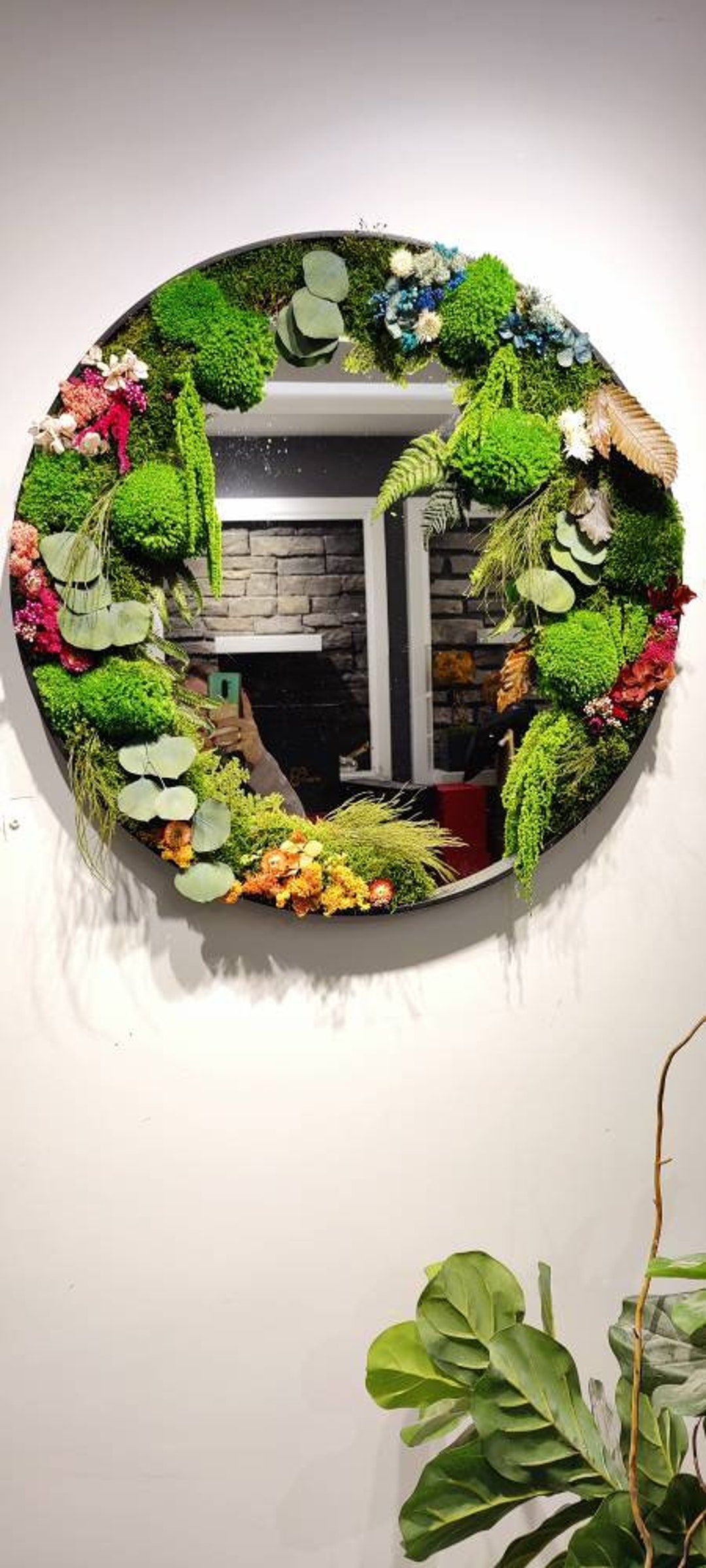 Moss Mirror Wall Decor: Eco-friendly Living Wall Art - Etsy