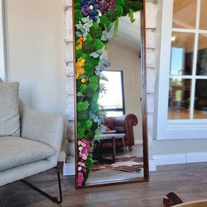 Large Rectangle Mirror, Mirror Moss Wall Art, Preserved Moss, Living ...