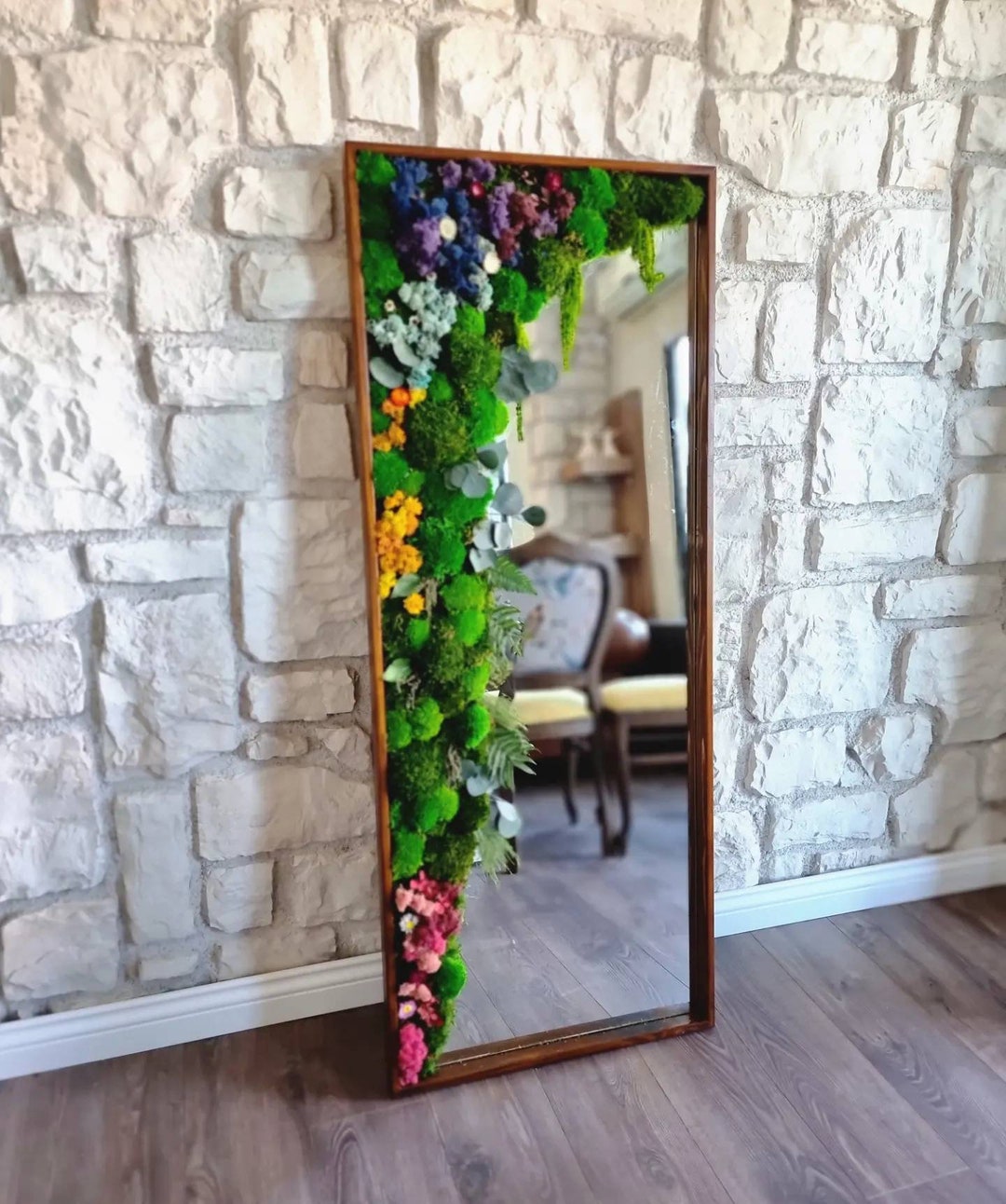 Large Rectangle Mirror, Mirror Moss Wall Art, Preserved Moss, Living ...