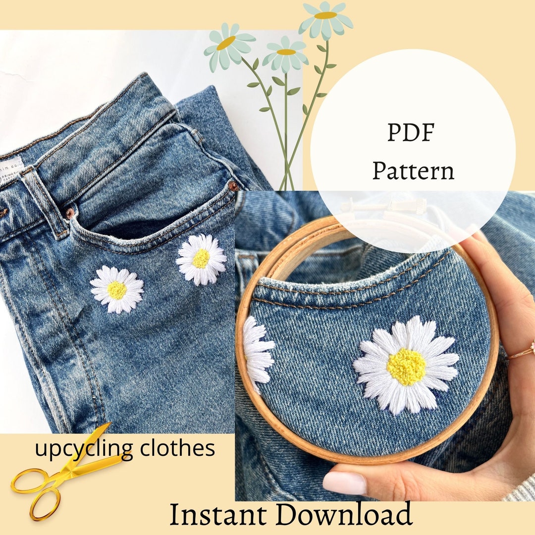 PDF Pattern - Easy Daisy - Embroidery Tutorial for Beginners - Etsy