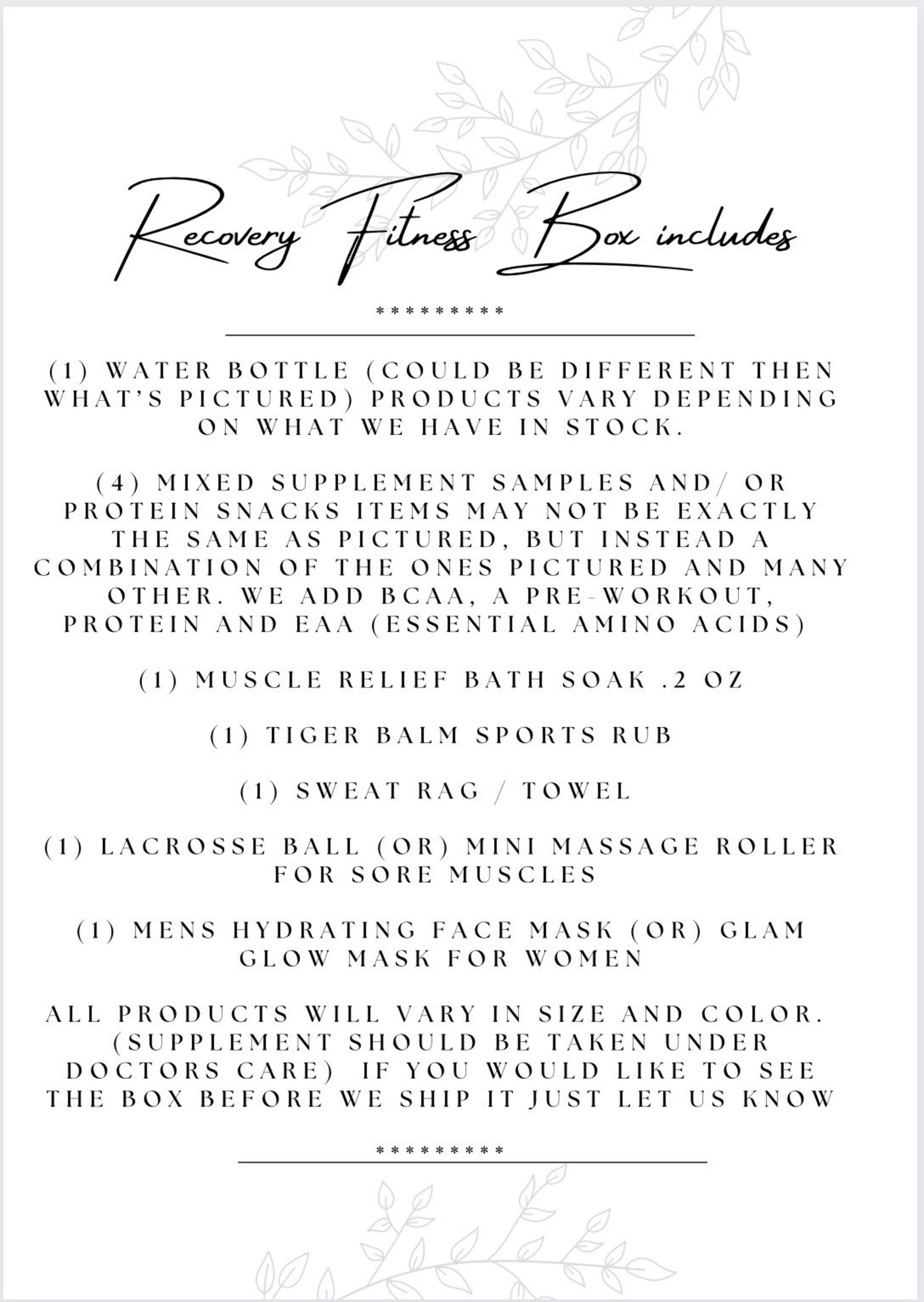 Fitness Recovery Box | Fitness Men Gift Box, Fitness Hamper, Men or ...