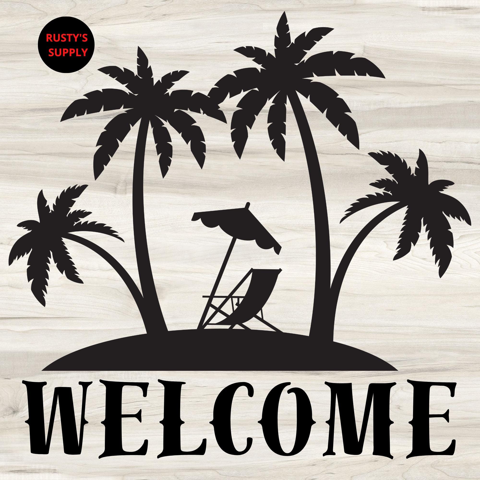 Welcome Tropical Scene SVG – Welcome Tropical Scene SVG – Palm Tree ...