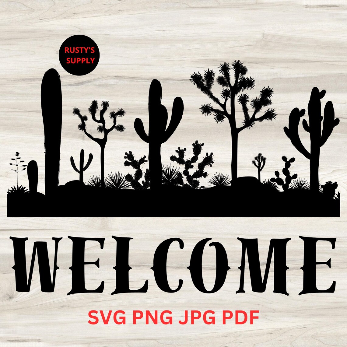 Welcome Cactus Scene SVG – Welcome Desert Scene SVG – Cactus Scene ...
