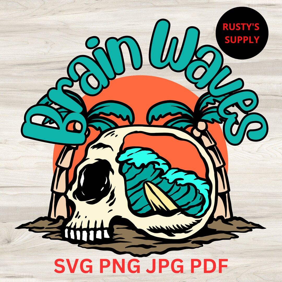 Brain Waves SVG – Brain Waves PNG - Beach SVG - Beach Sublimation ...