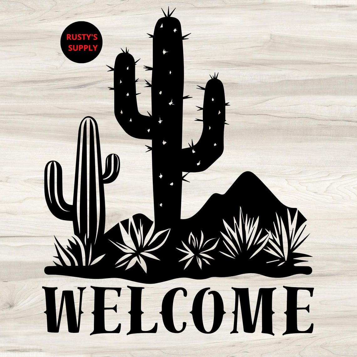 Welcome Cactus Scene SVG – Welcome Desert Scene SVG – Cactus Scene ...