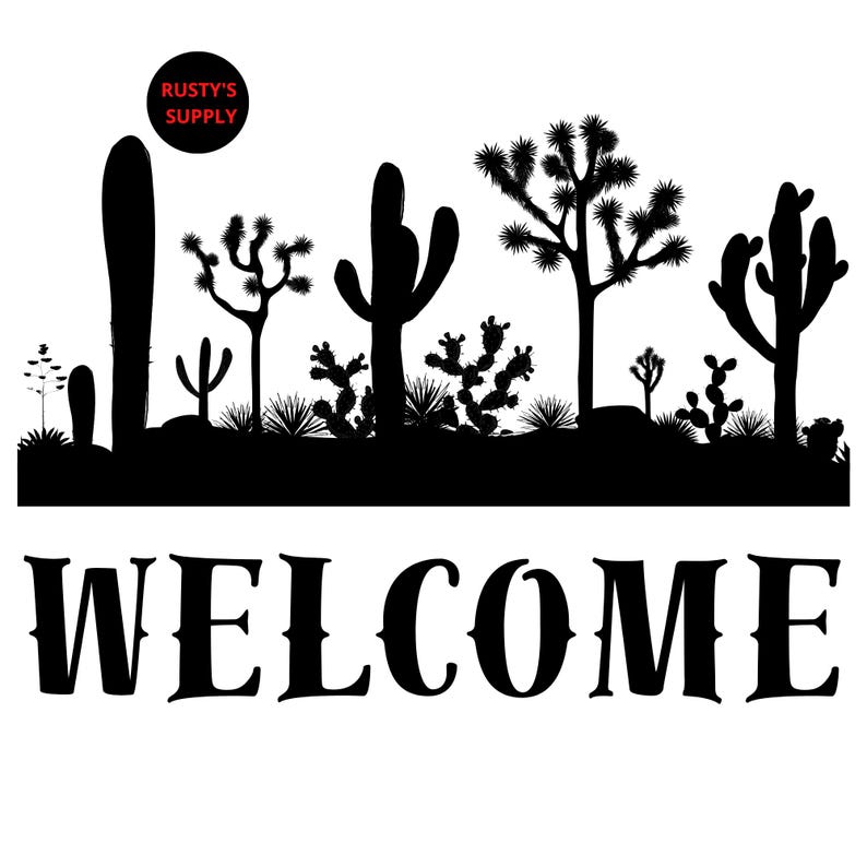Welcome Cactus Scene SVG – Welcome Desert Scene SVG – Cactus Scene ...