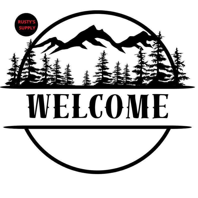 Welcome Mountain Scene SVG - Mountain and Tree Scene SVG - Mountain ...