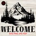 Welcome Mountain Scene SVG - Mountain and Tree Scene SVG - Mountain ...