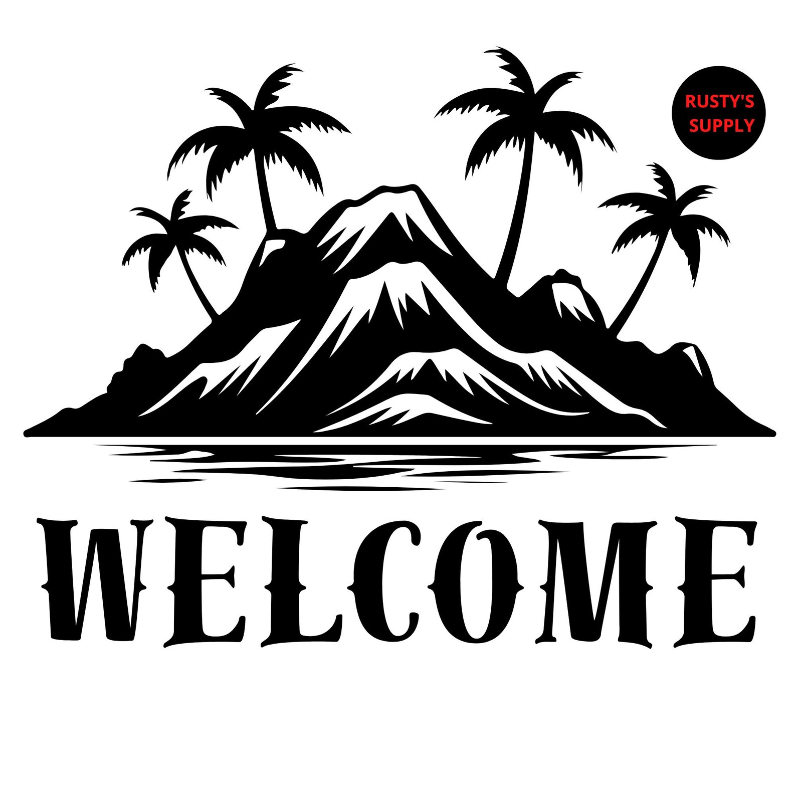 Welcome Tropical Island SVG – Welcome Tropical Scene SVG – Palm Tree ...