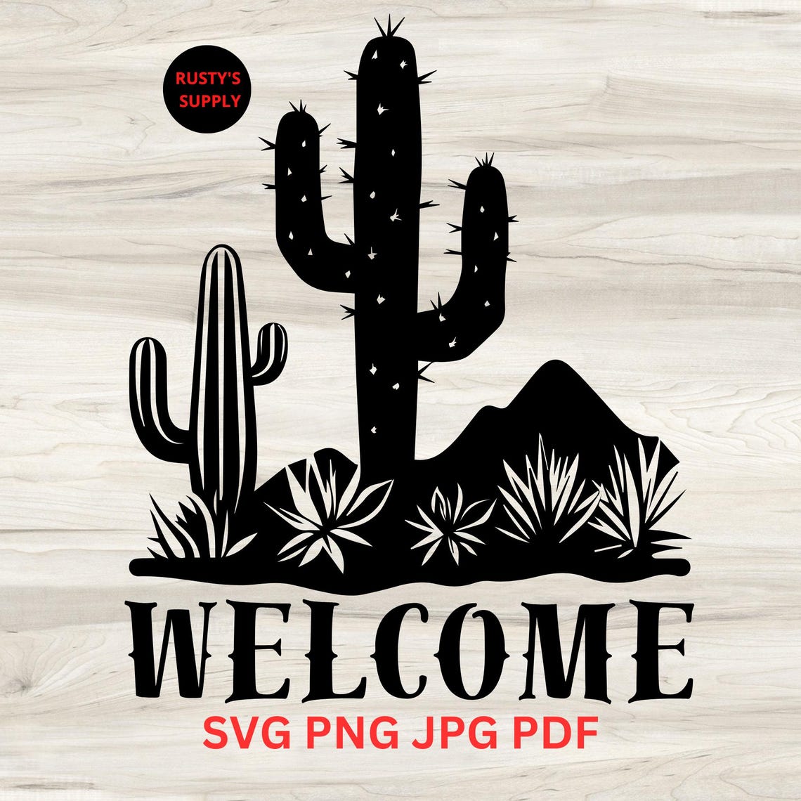 Welcome Cactus Scene SVG – Welcome Desert Scene SVG – Cactus Scene ...