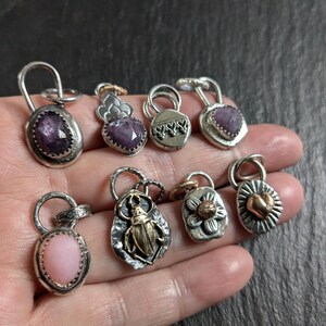 Charm Pendant, Silver Pendant, Sapphire Pendant, Purple Pendant ...