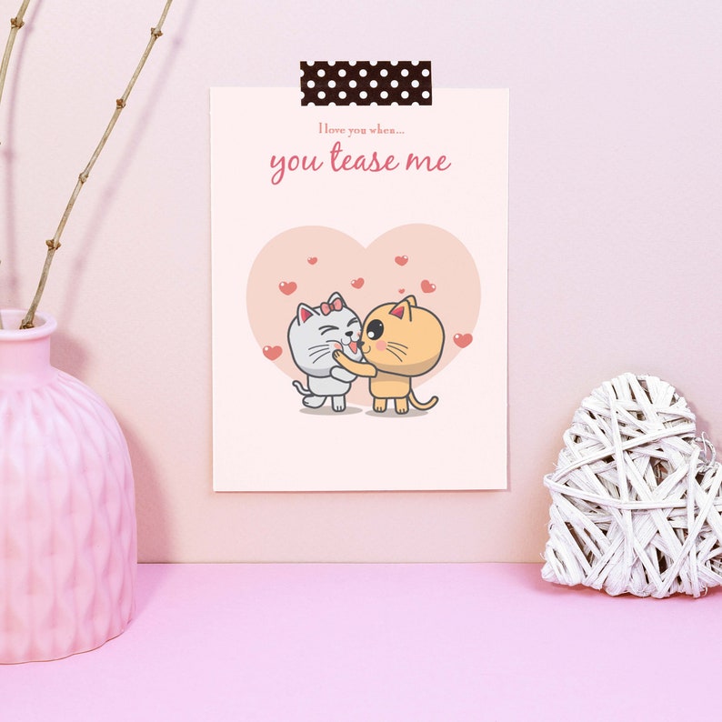 Cute Cats Printable Artwork | Cat Illustration Card | Cute Cat Stickers ...