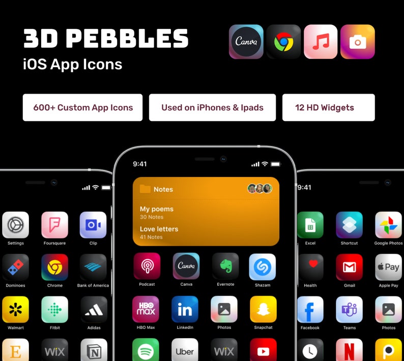 600+ 3D Pebble Ios 16 App Icons | 3D App Icons | Ios 16 App Icons | Ios ...
