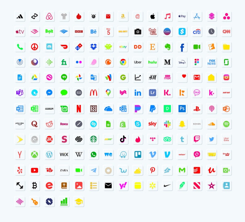 Colourful 3D Ios 16 App Icon Pack Theme Kit, White and Blue, iPhone App ...