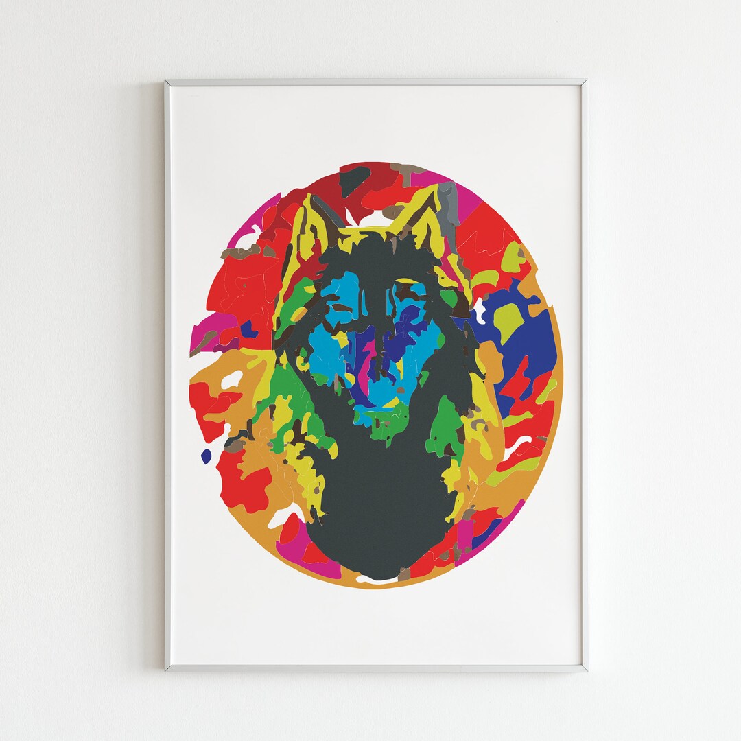 Colourful Lone Wolf Wall Decor Art | Living Room | Wall Art for Living ...