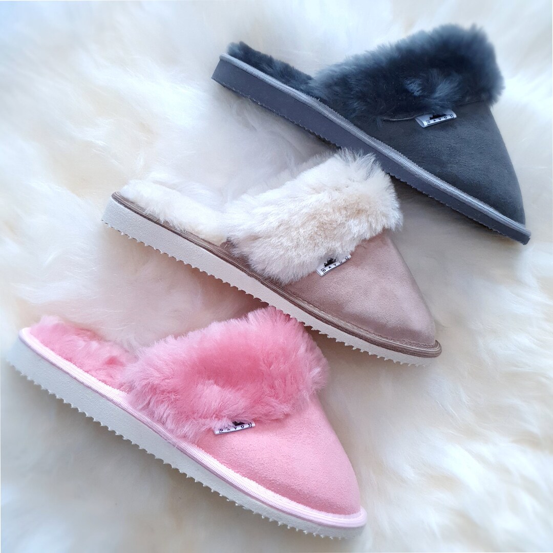 Women's Ladies Deluxe Handmade MULE Slippers Real - Etsy