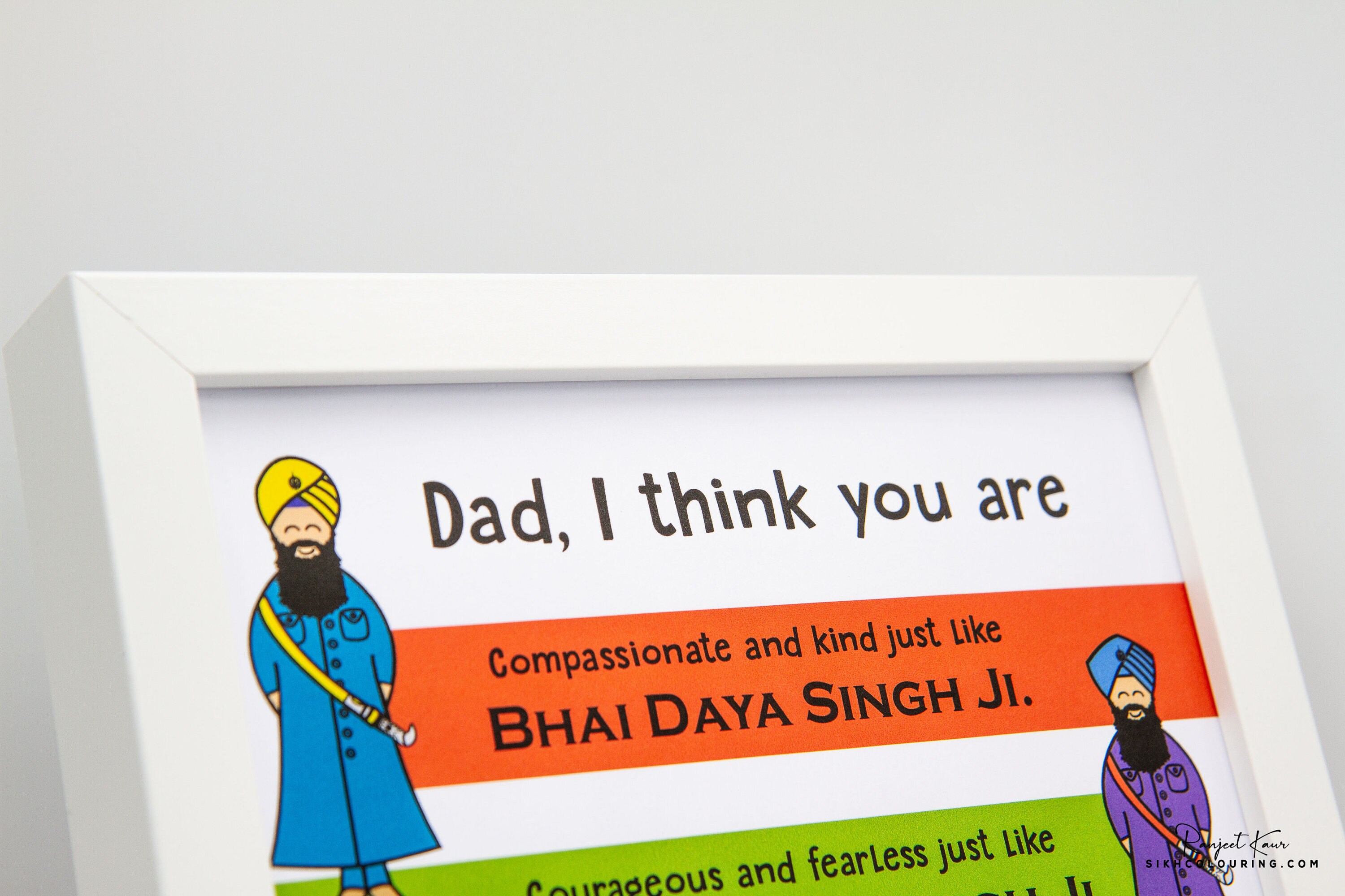 Dad’s Birthday Personalised Frame | Sikh Art | Sikh Home Decor | Sikh ...