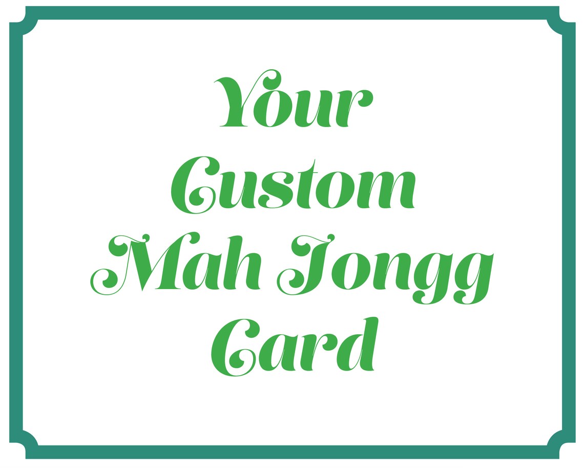Custom Mahjong Card - Etsy