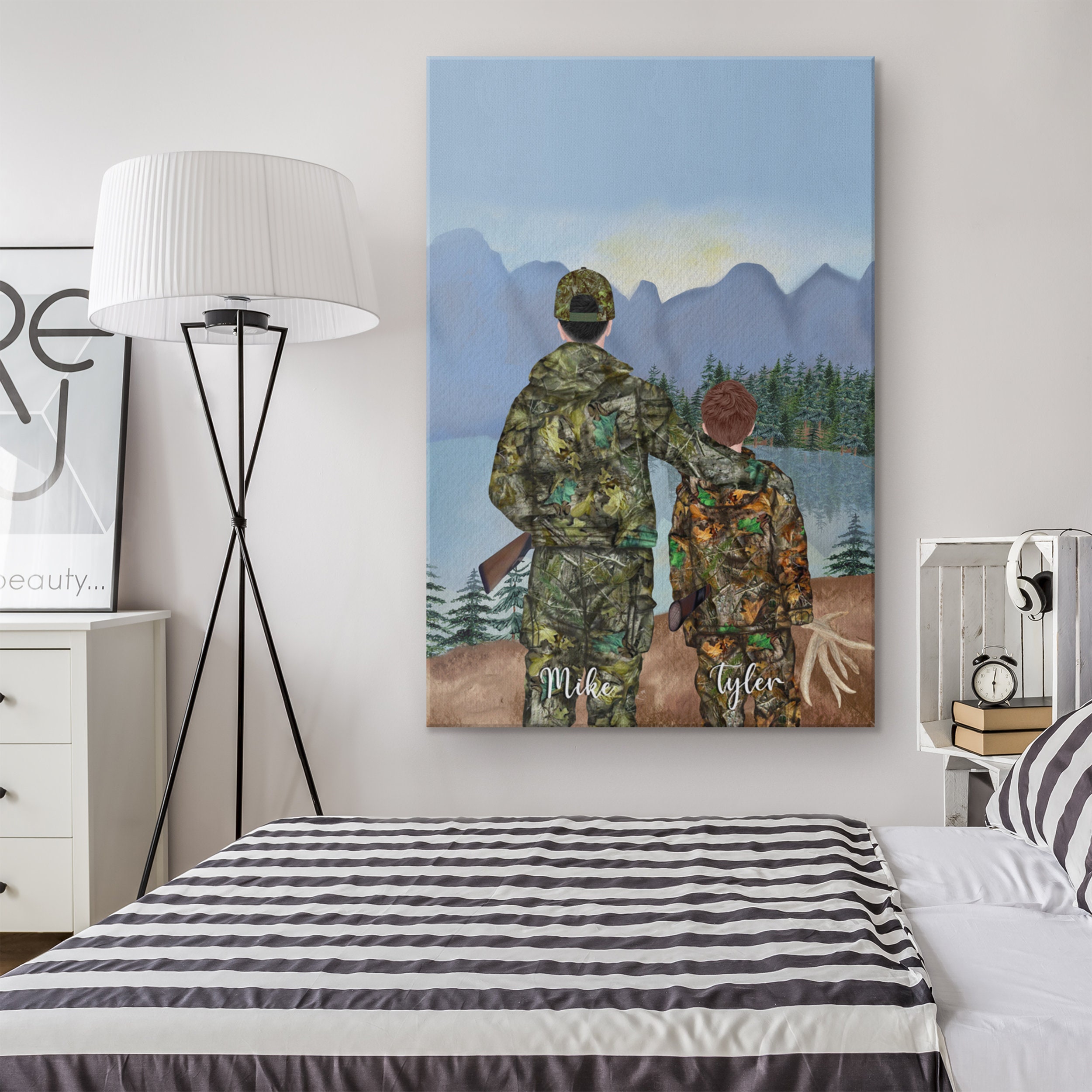 Custom Hunting Portrait Hunting Dad SonHunting SVGHunting | Etsy