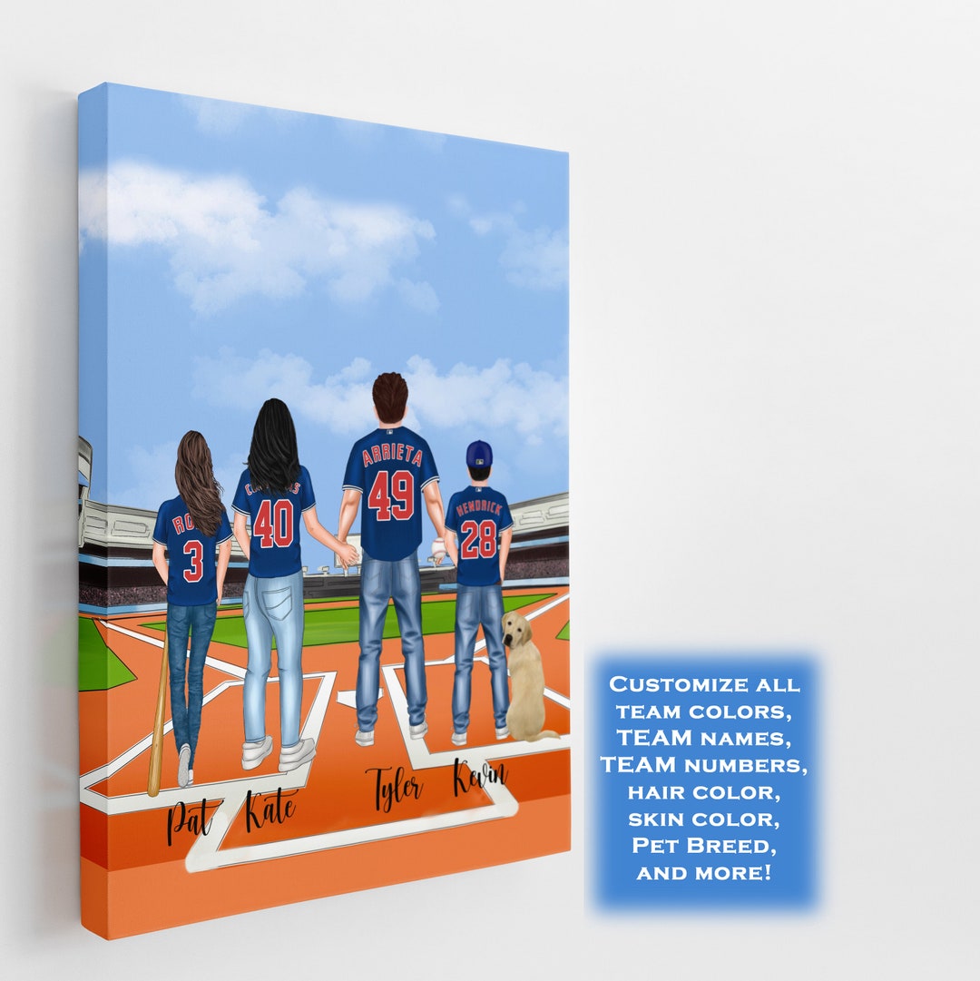 Custom Baseball Portrait,cubs, Chicago Gift,cubs Gift,cubs Art,chicago ...