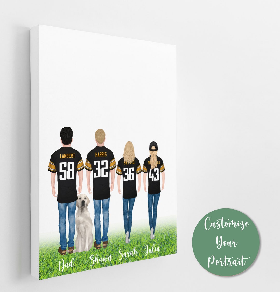 Football Family Portrait, Football Gift,football Poster, Football Lover ...