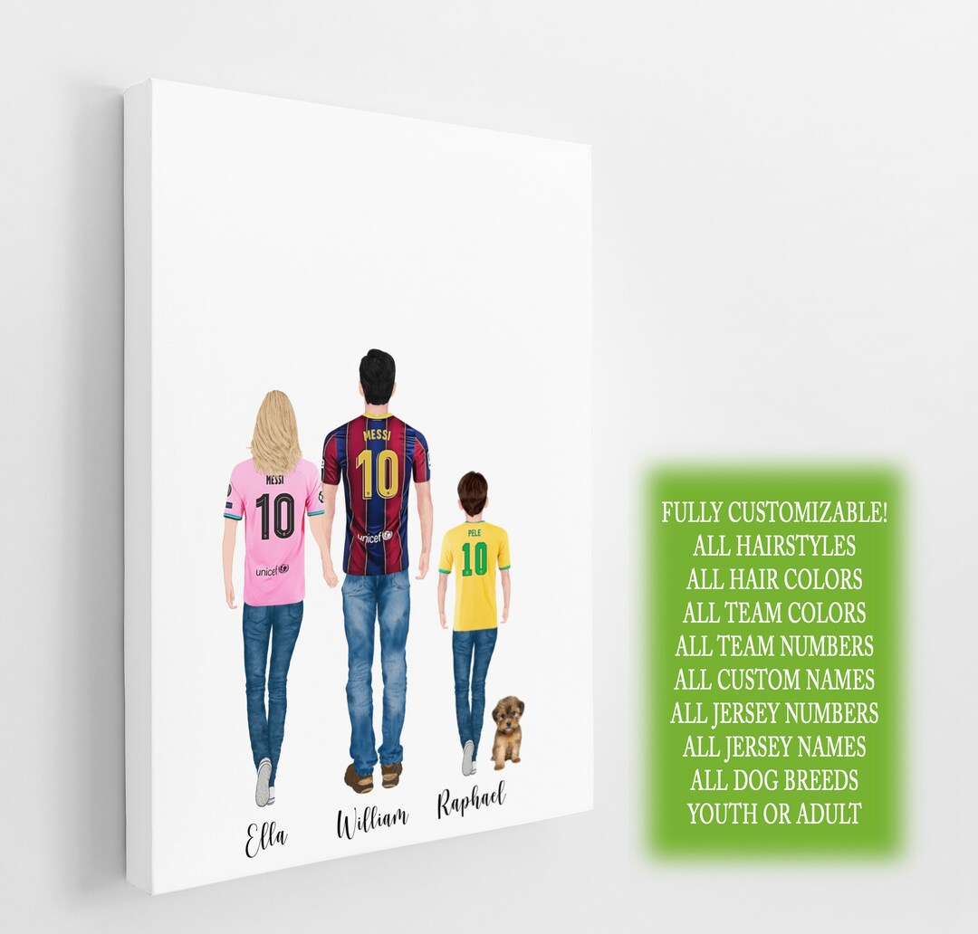 Custom Soccer Family Portrait, Soccer Gift, Soccer, Soccer Poster ...