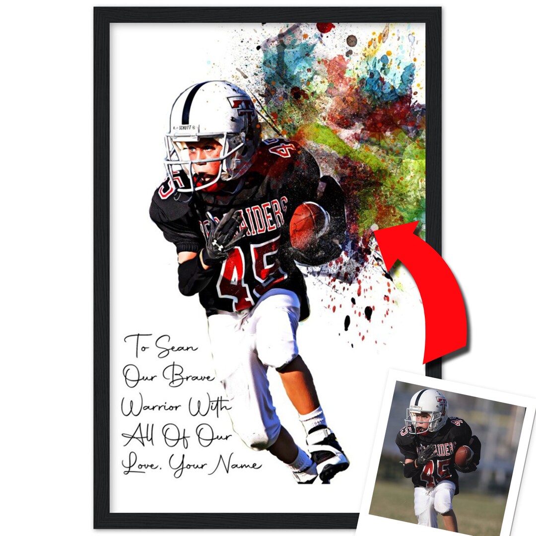 Custom Sports Fan Gift, Wood Framed Poster, Gift for Dad, Personalized ...