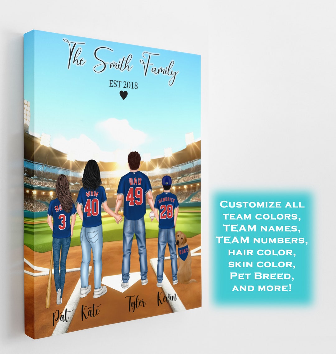 Custom Baseball Portrait,cubs, Chicago Gift,cubs Gift,cubs Art,chicago ...