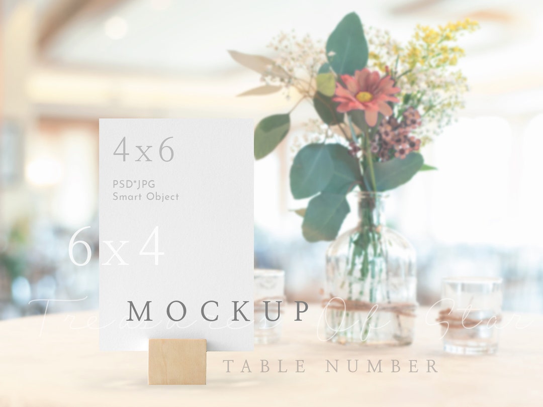 Table Card Mockup, Table Number Mockup, Place Card Mockup, Wedding ...