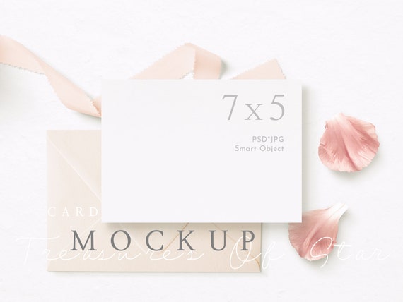 Invitation Card Mockup Greeting Card Mockup 7x5 Card Mockup - Etsy