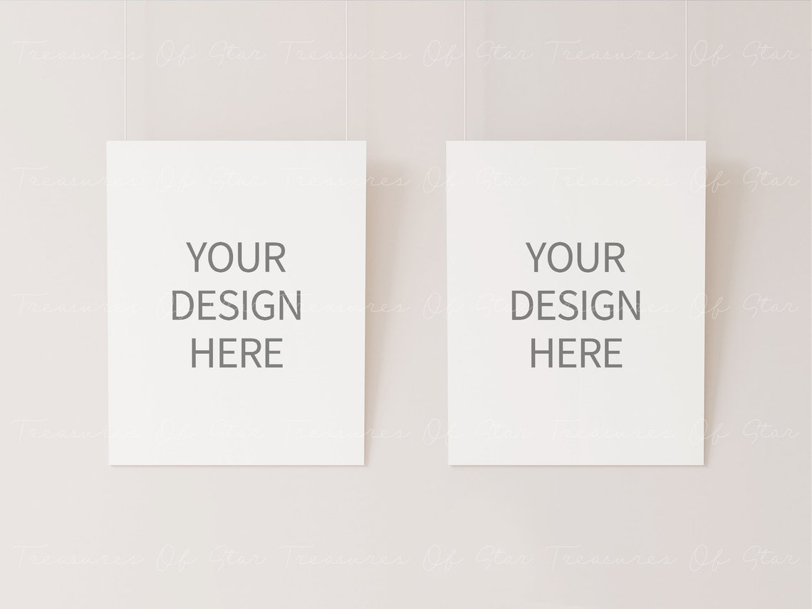 Paper Clips Mockup Hanging Poster Mockup 8x10 Mockup Wall | Etsy