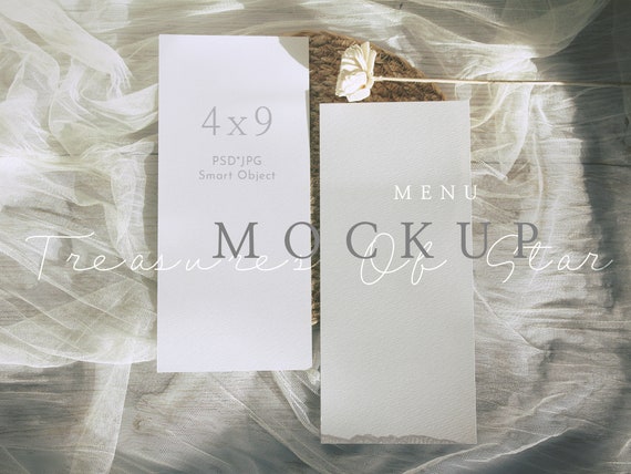Wedding Program Mockup Menu Mockup Wedding Stationery - Etsy