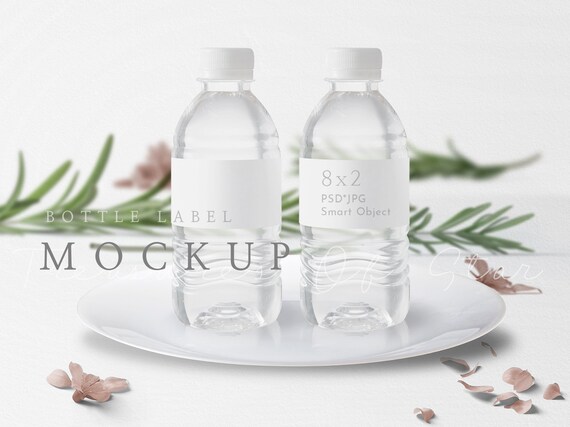 Water Bottle Label Mockup 8x2 Label Mockup Wedding Mockup | Etsy Australia
