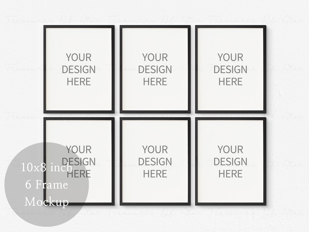 6 Black Frames Mockup, Simple Frame Mockup, Modern Mockup, Minimalist ...