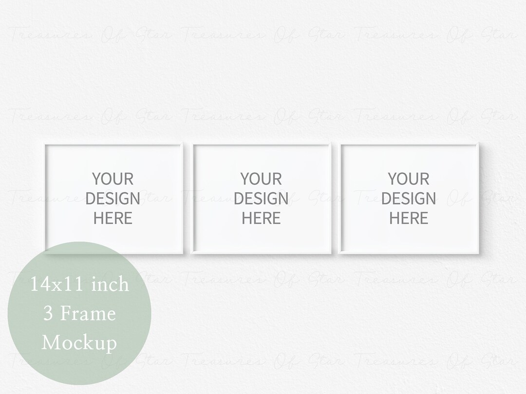 3 Frames Mock Up, Horizontal Frame Mockup, White Frame Mockup ...