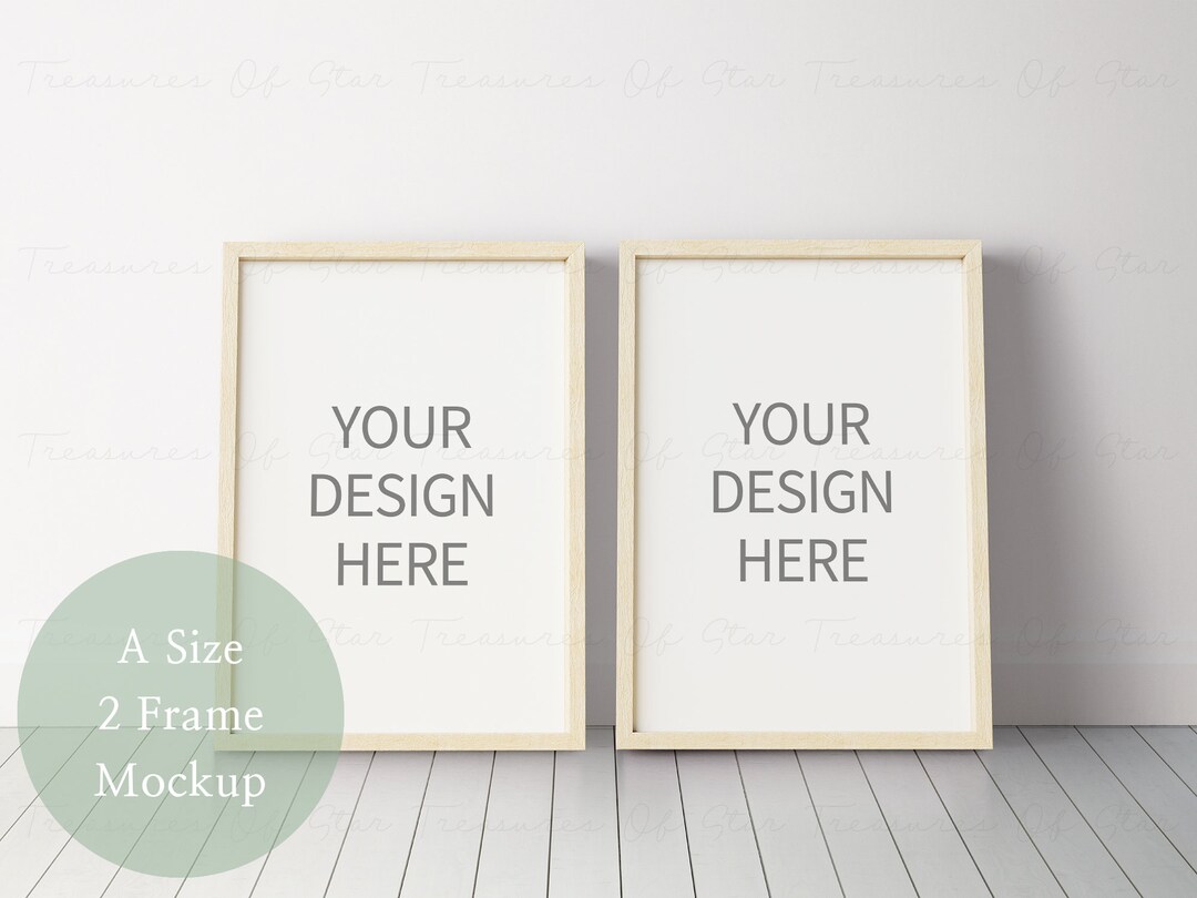 Wood Frame Mockup, 2 Frames Mockup, Poster Mockup, Simple Frame Mockup ...