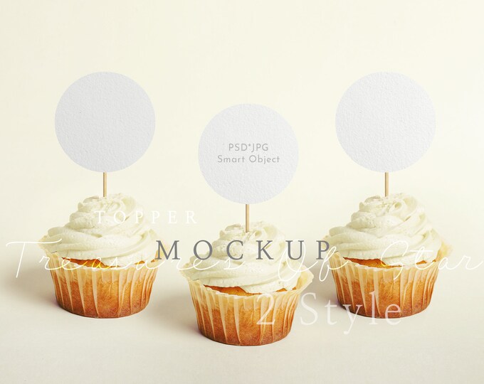3 Cupcake Topper Mockup Cupcake Mockup Topper Mockup Circle - Etsy