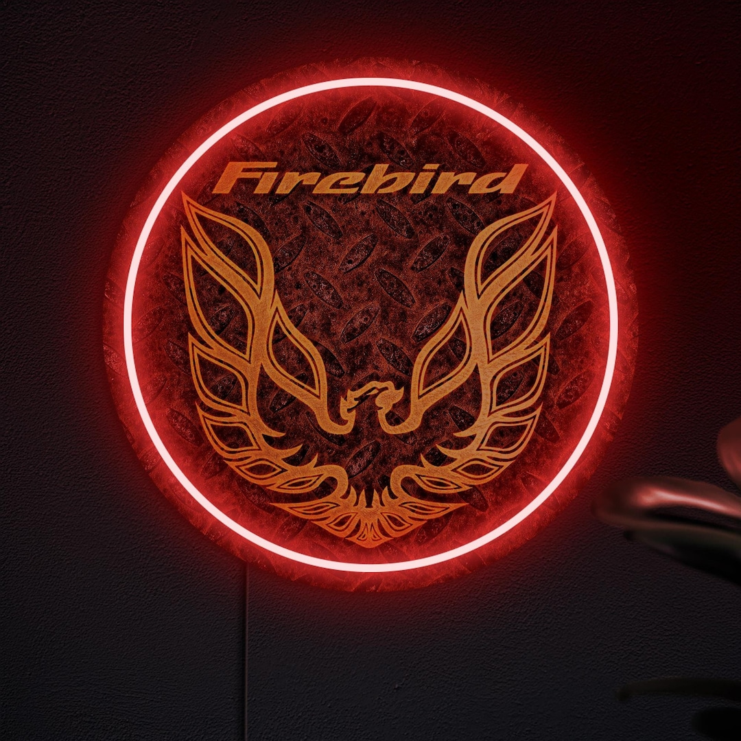Firebird Neon Sign, Firebird Logo, Pontiac Firebird Sign, Garage Neon ...