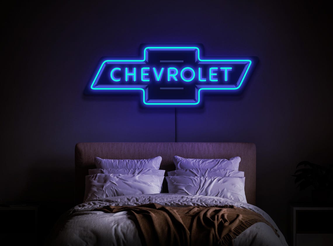 Chevrolet Neon Sign, Chevrolet Logo, Chevrolet Led Sign, Chevrolet Gift ...