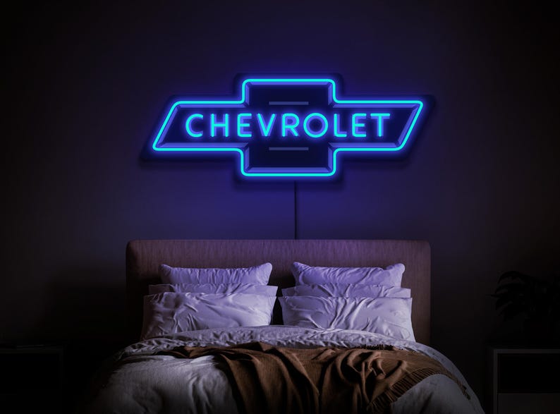 Chevrolet Neon Sign, Chevrolet Logo, Chevrolet Led Sign, Chevrolet Gift ...