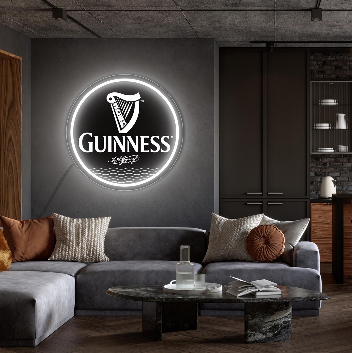 Guinness Neon Sign, Guinness Led Sign, Guinness Beer Logo, Guinness ...