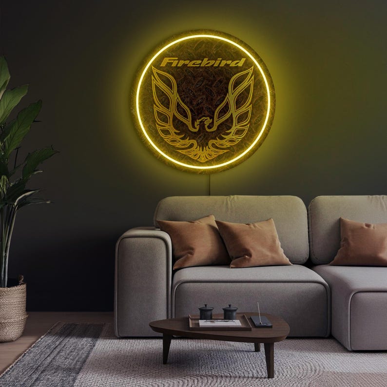 Pontiac Firebird Neon Sign, Pontiac Firebird Logo Art, Firebird Sign ...