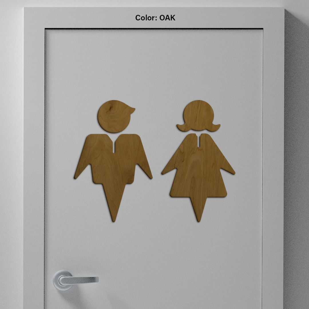 Wooden Male Female Toilet Sign, Toilet Door Signs Ladies Man, Male ...