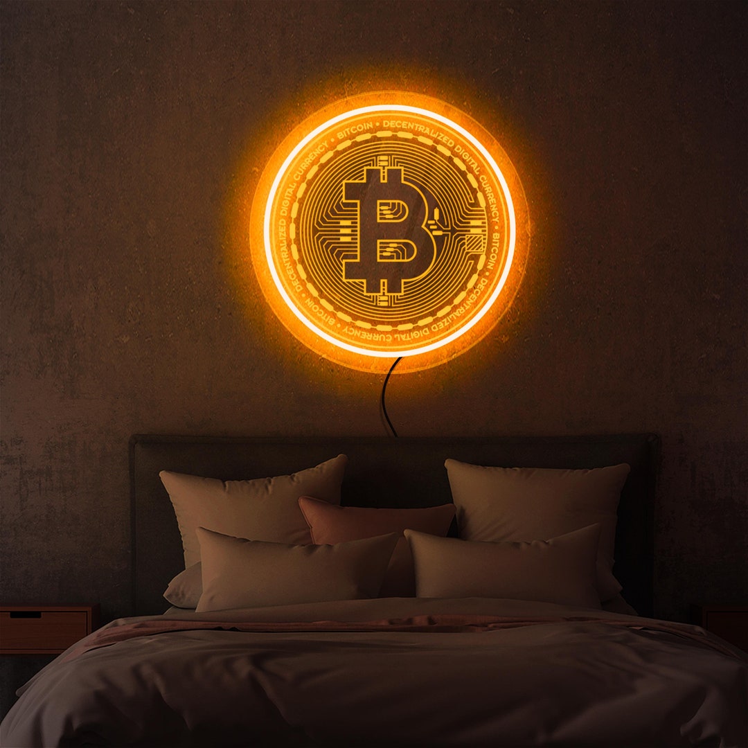Bitcoin Neon Sign, Crypto Neon Led Signs, Trading Wall Art, Bitcoin Led ...