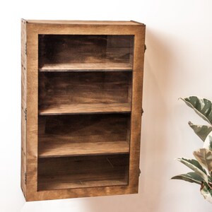 Collectibles Display Shelf Wood, Miniatures Display Cabinet, Mini ...