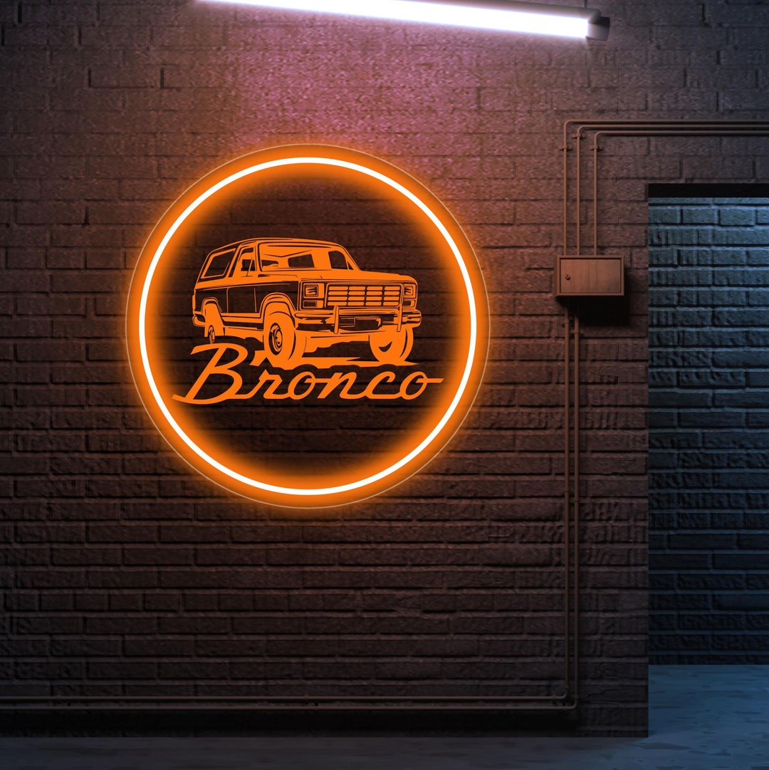 Ford Bronco Neon Sign, Ford Bronco Truck Logo, Ford Bronco Led Sign ...
