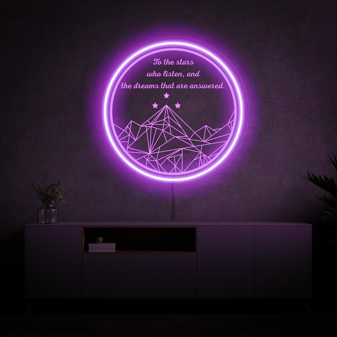 Acotar Neon Sign, Acotar Library Signs,to the Stars Who Listen Sign ...