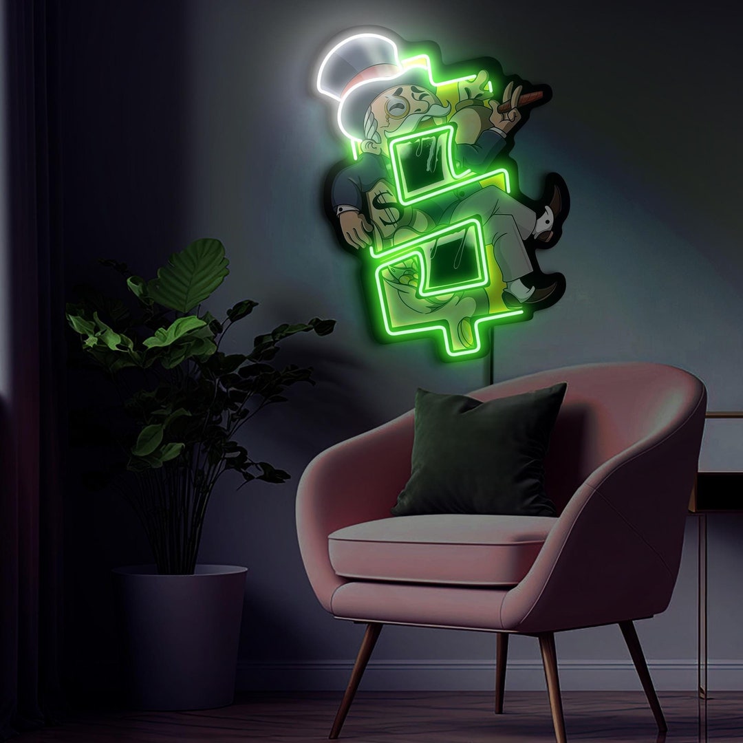 Monopoly Neon Sign, Monopoly Man Led Sign, Mr. Monopoly Neon Sign ...