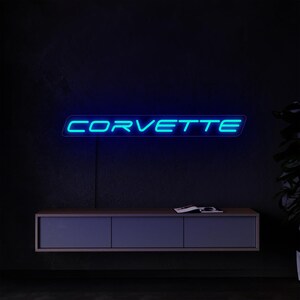 Corvette Neon Sign, Corvette Logo Lighted, Corvette Led Sign, Car Logo ...