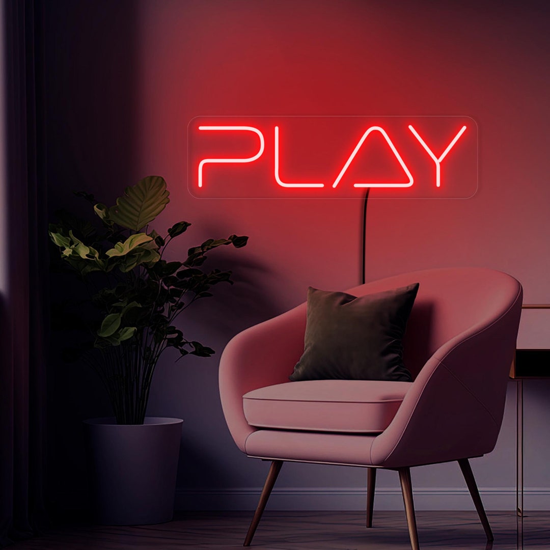 Play Neon Sign, Play Led Sign, Game Room Neon Sign, Playroom Neon Sign ...